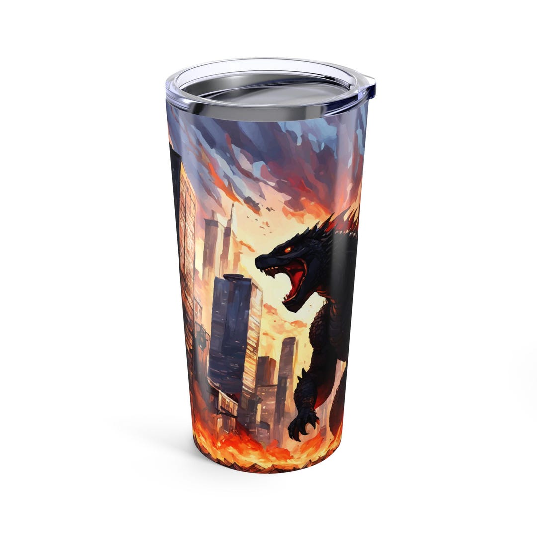 Godzilla Tumbler 20oz - Kaiju Gojira Monster Movie Fan Drinkware, Geek ...