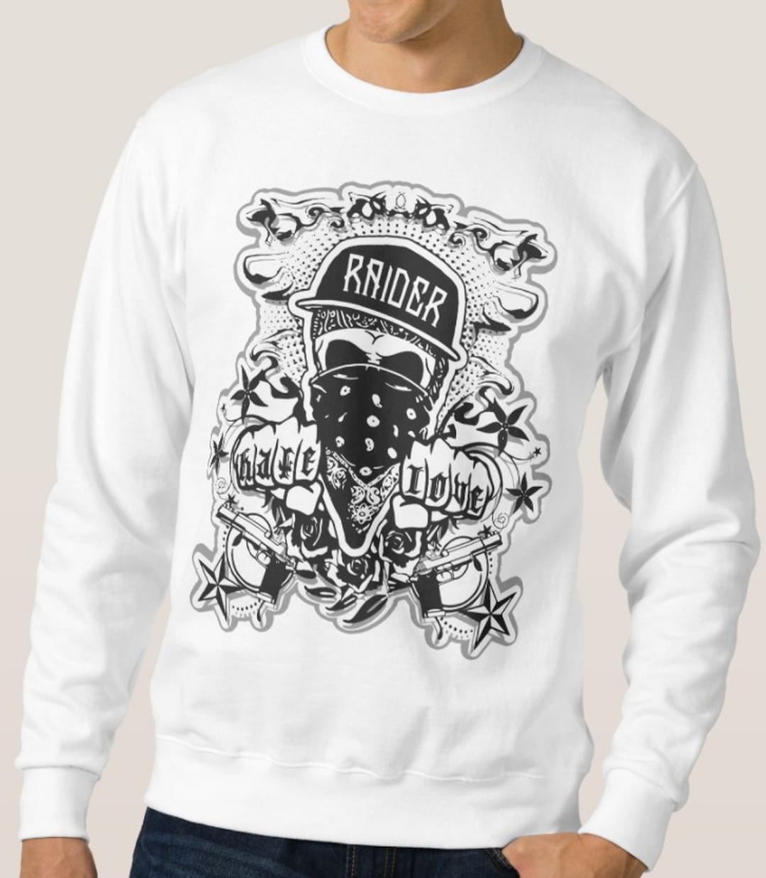 Raider Sweatshirt Gangsta Pullover Gangster Sweater Gangsters Outlaw ...