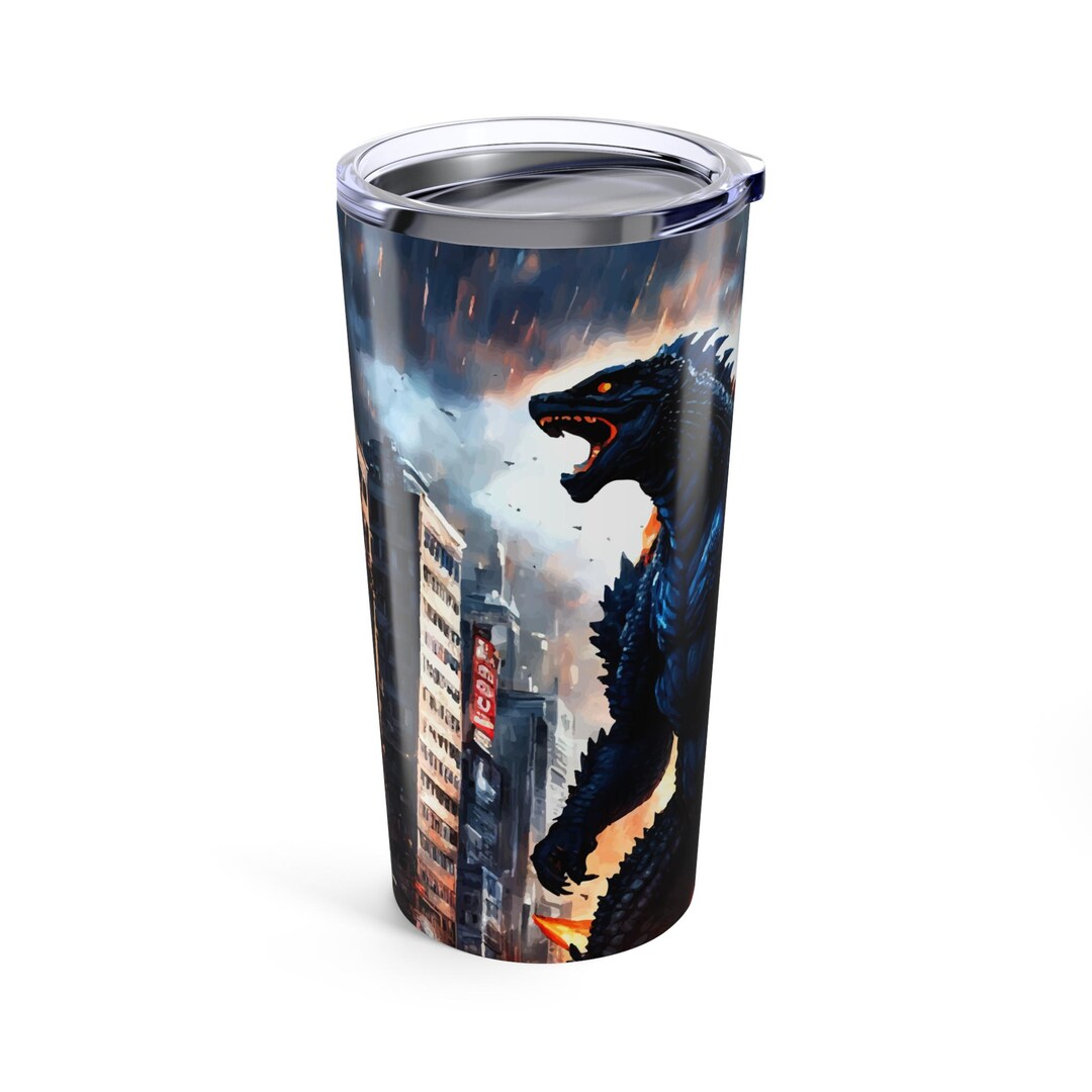 Tumbler 20oz, Godzilla Kaiju Gojira Theme, Monster Movie Fan Cup, Japan ...