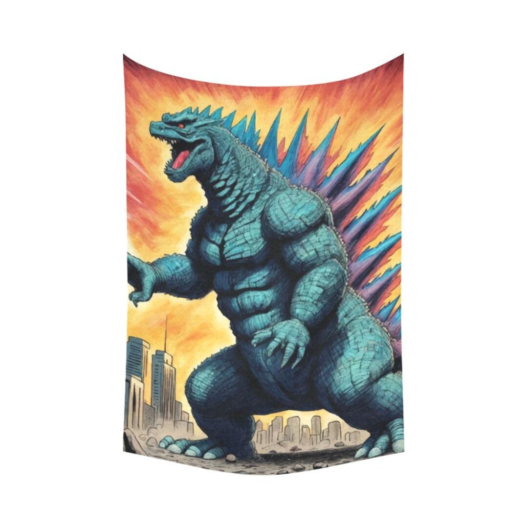Godzilla Wall Tapestry Godzilla Wall Tapestry Gojira Wall Art Wall ...