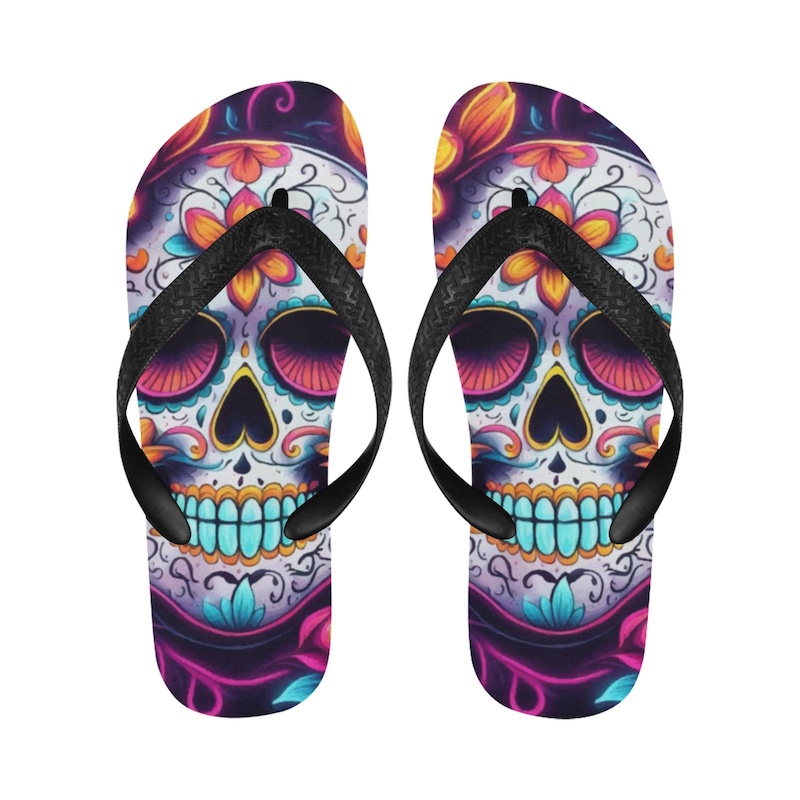 Skull Flip Flops - Etsy