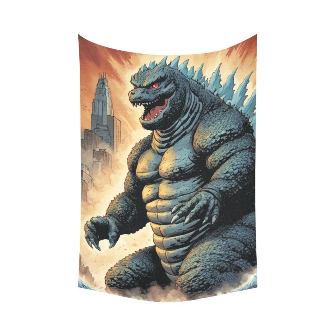 Beach Towel Godzilla Beach Towel Kaiju Gift Beach Towel Gojira Beach ...