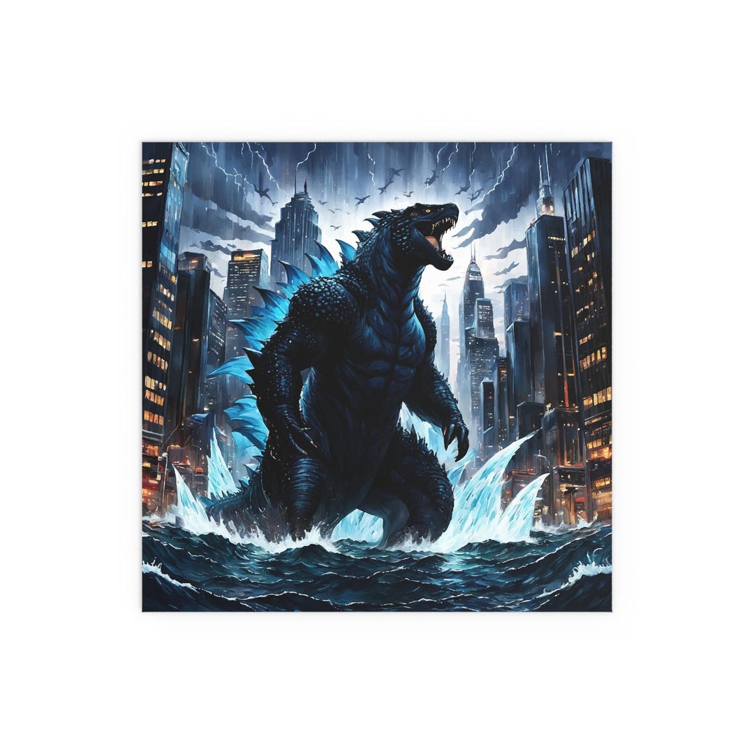 Silk Poster, Godzilla Design for Home Decor, Unique Wall Art Print ...