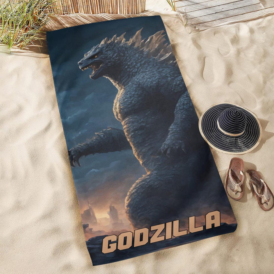 Beach Towel Beach Towel Godzilla Beach Towel Gojira Beach Towel Kaiju ...