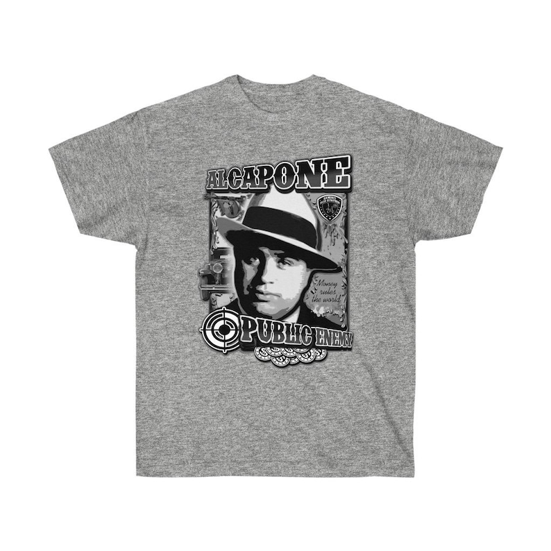 Al Capone T-shirt Gangsta Chicago Mafia Cartel Bandit Prohibition 5XL ...