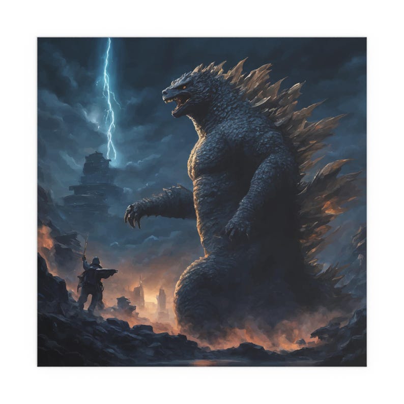 Silk Posters, Godzilla Poster, Wall Art Print, Home Decor, Japanese ...