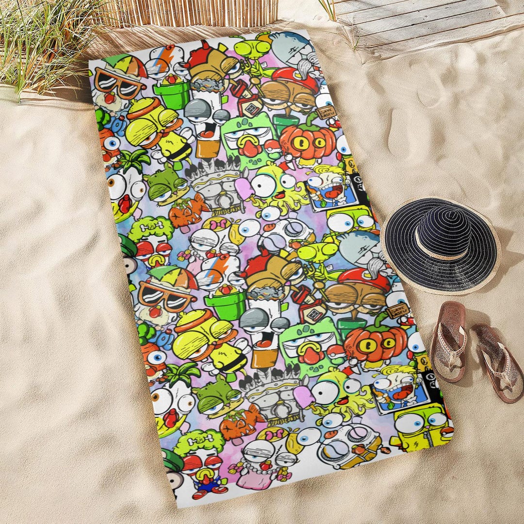 Beach Towel for Kids Beach Towel Cartoon Pattern Beach Towels - Etsy