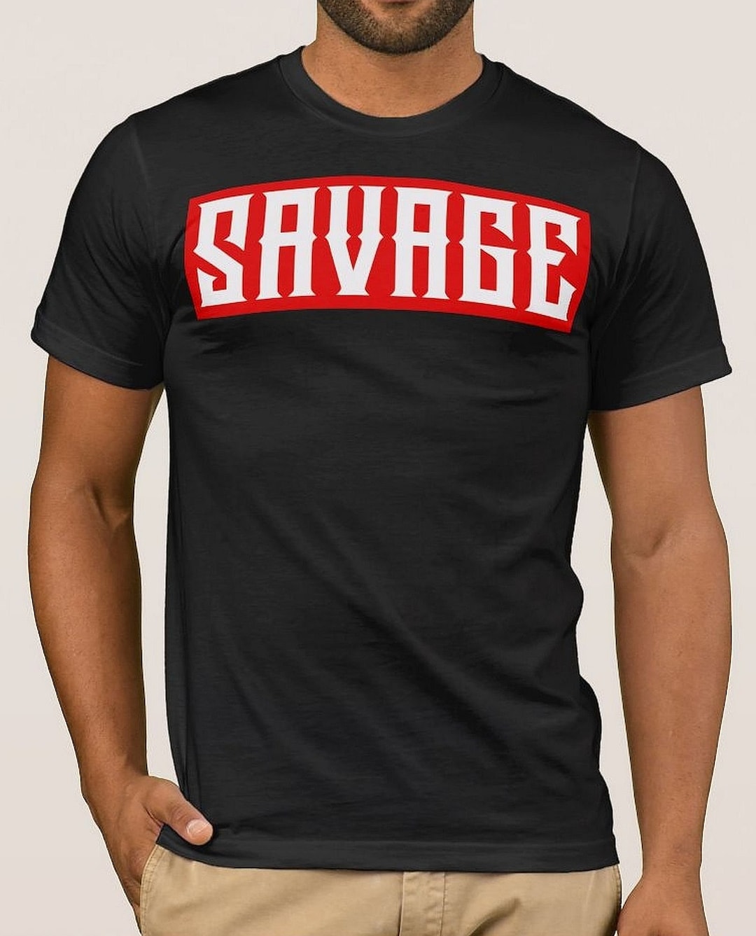 Savage T-shirt Gangsta Thug Raider Outlaw Lettering 5XL 4XL 3XL XXL XL ...