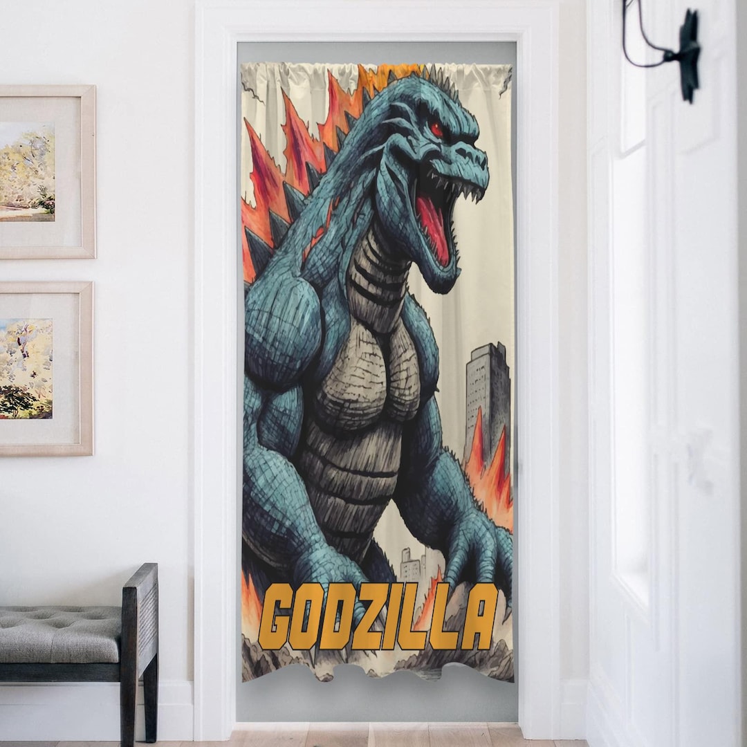 Door Curtain Godzilla Bistro Restaurant Partition Privacy Decoration ...