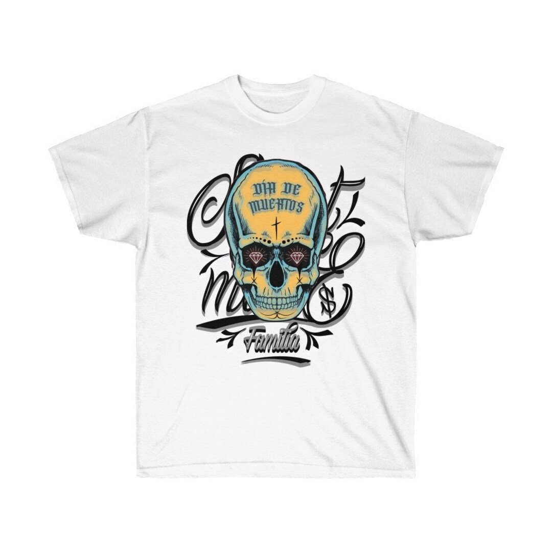 Dia De Muertos T-shirt Skull Chicano Cholo Mexican Day of the Dead 5XL ...