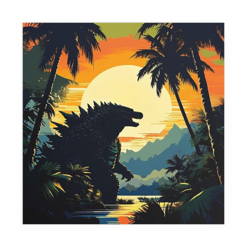 Godzilla Poster, Monster Movie Wall Art, Kaiju Home Decor, Japanese ...