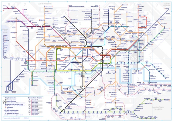 Transport for London Underground Map Poster A4 Glossy Print - Etsy Canada