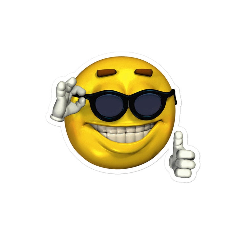 Thumbs up Smiley Face Meme Like Emoji Bubble-free Sticker Easy to Use ...