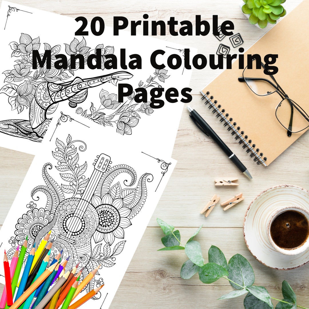 20 Printable Mandala Colouring Pages A4 Different Patterns and Styles ...