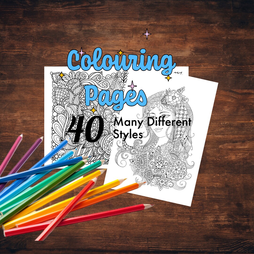 40 Printable Various Colouring Pages A4 Different Patterns and Styles ...
