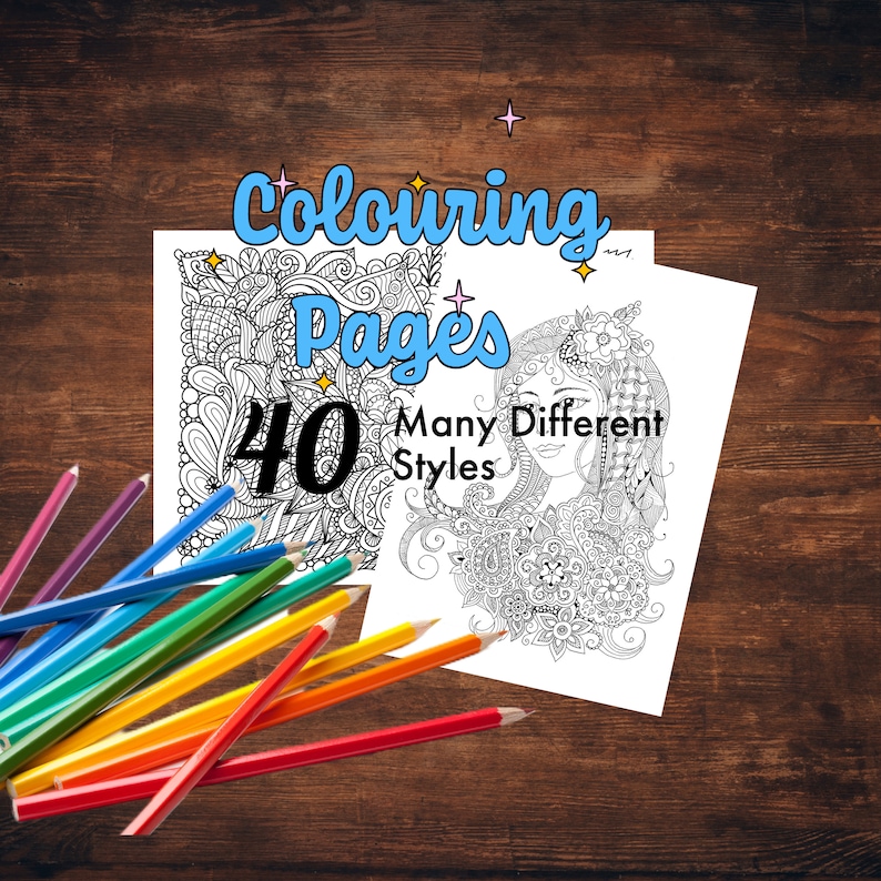 40 Printable Various Colouring Pages A4 Different Patterns and Styles ...