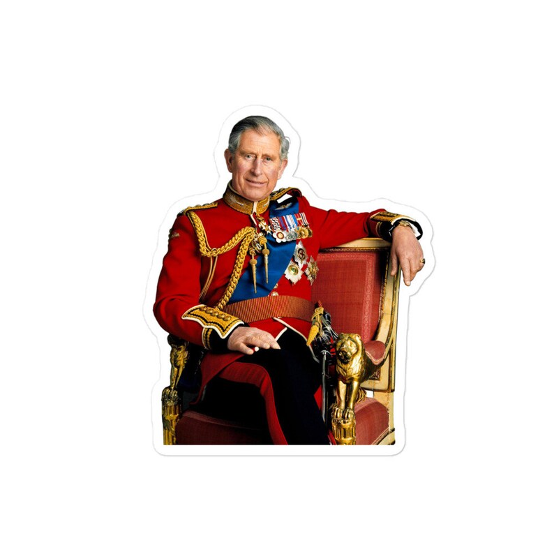 King Charles III Sticker Decal Durable Vinyl Royal Family Easy to Use ...
