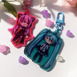 Vocaloid Neko Chibi 3" Clear Colored Acrylic Charms - Etsy