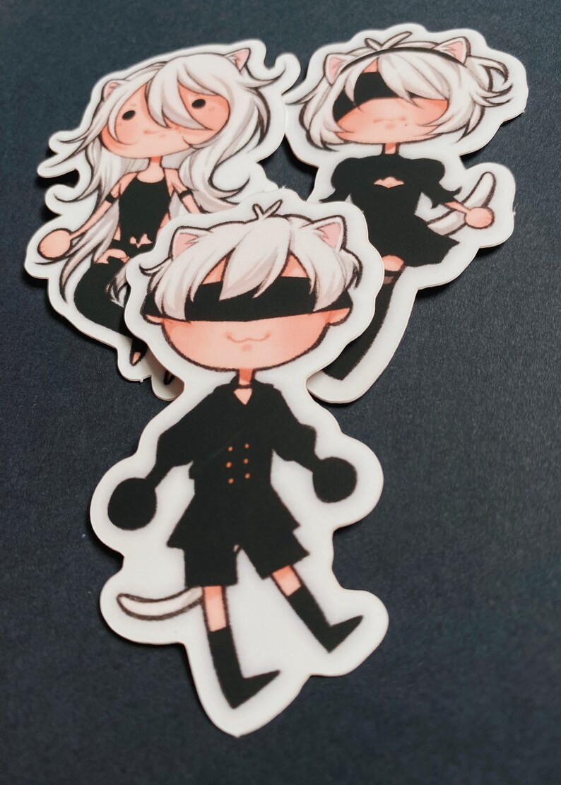 Nier: Automata Neko 3” Stickers 9S 2B A2 - Etsy