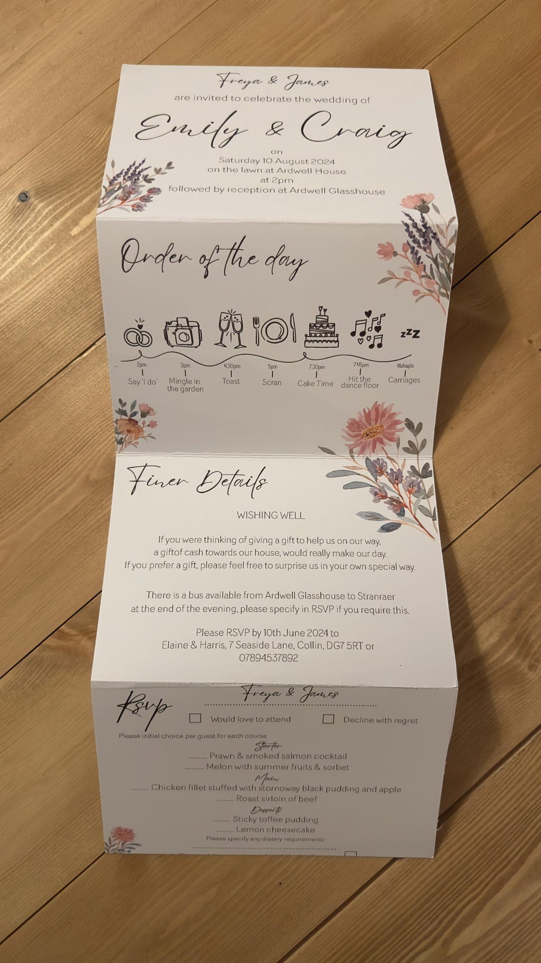 Editable Wedding Invitation Template | Concertina Fold 105 X 148.5mm ...