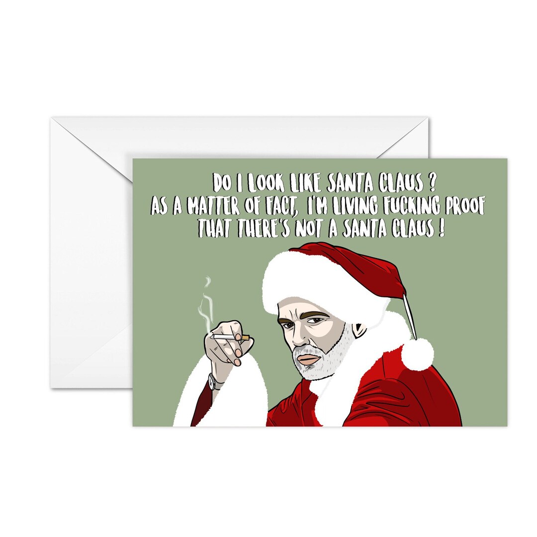 Bad Santa Christmas Card A6 Greeting Card - Etsy