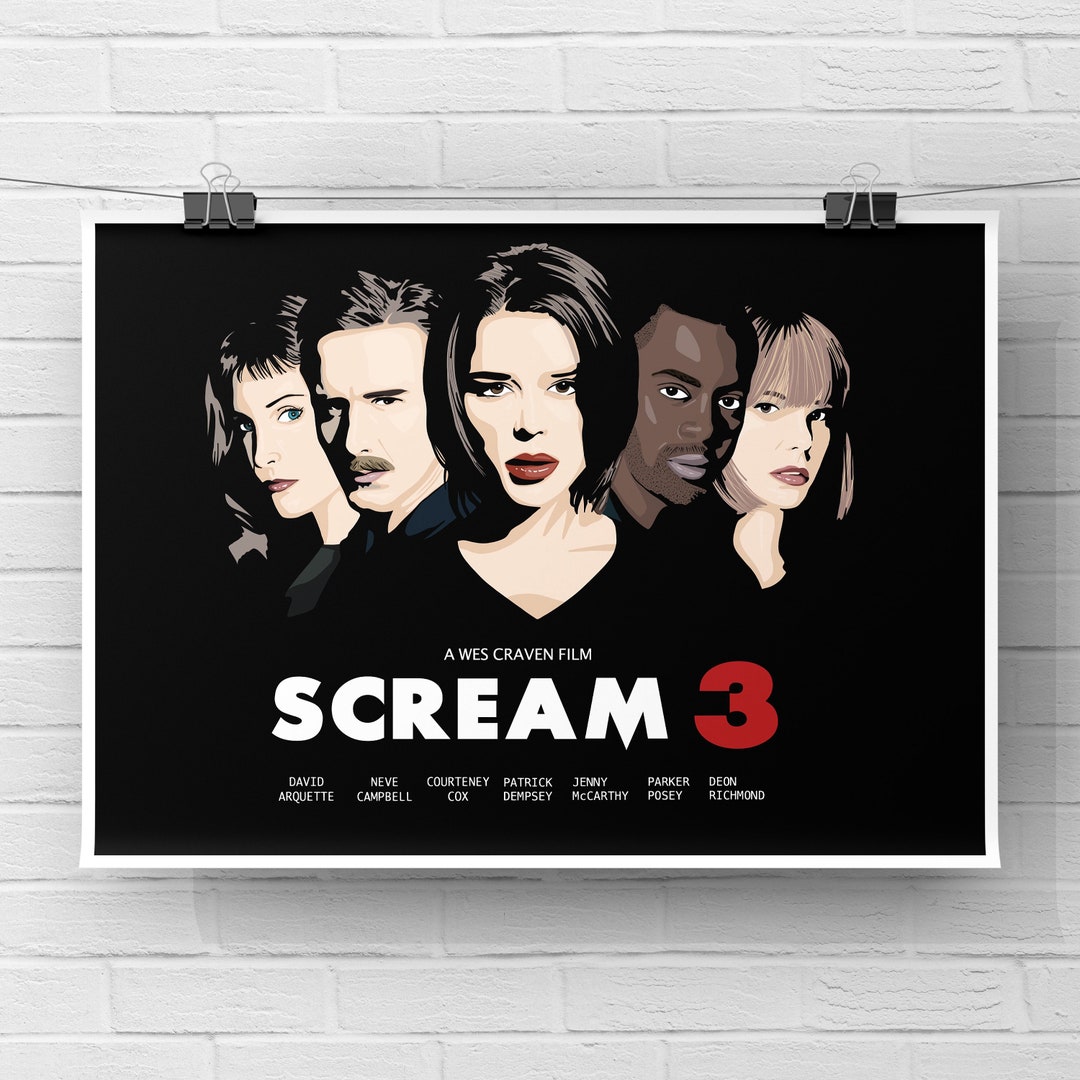 Scream 3 Illustrated Poster From the Movie Slasher Horror - Etsy