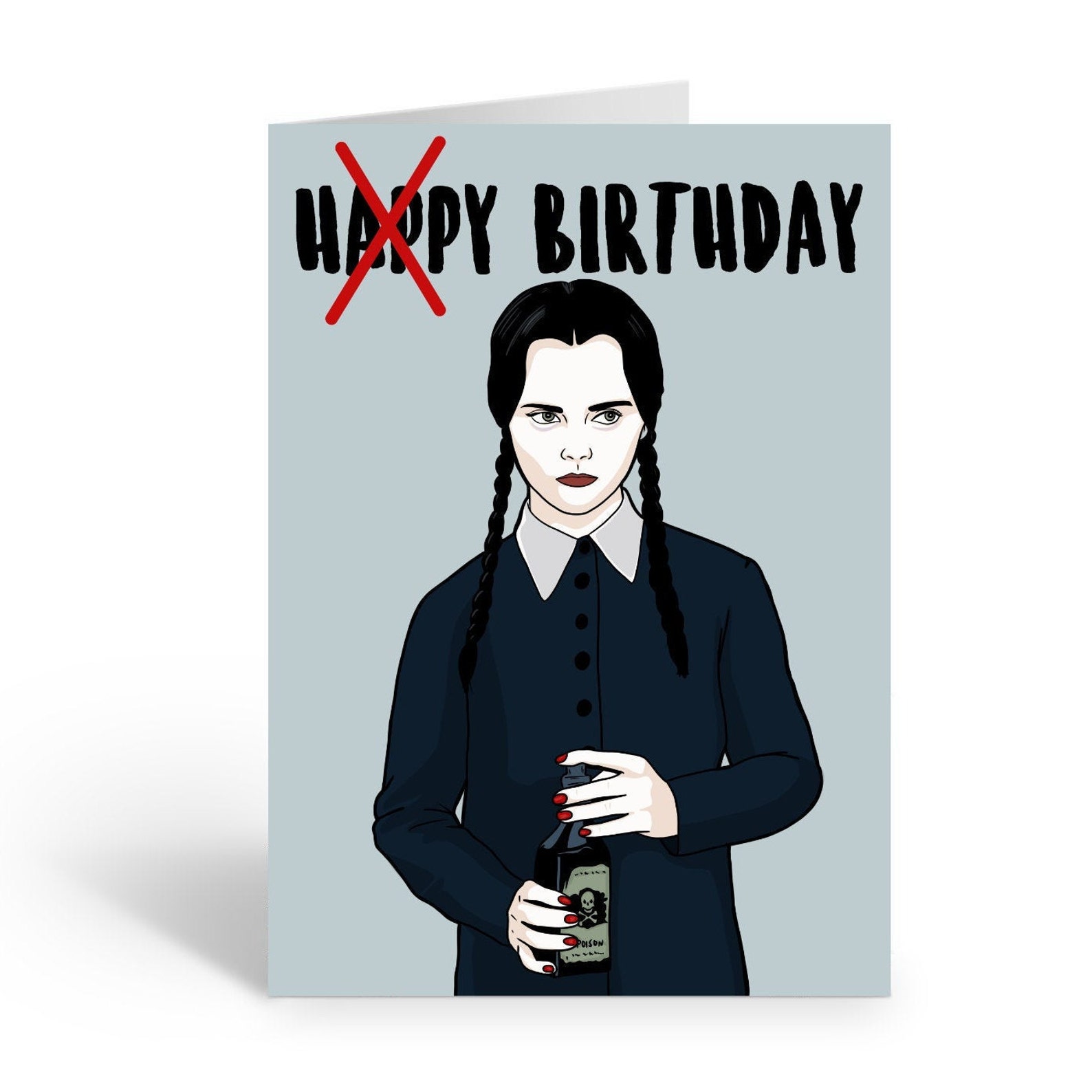 Wednesday Addams Birthday Cardthe Addams Family A6 Greeting - Etsy