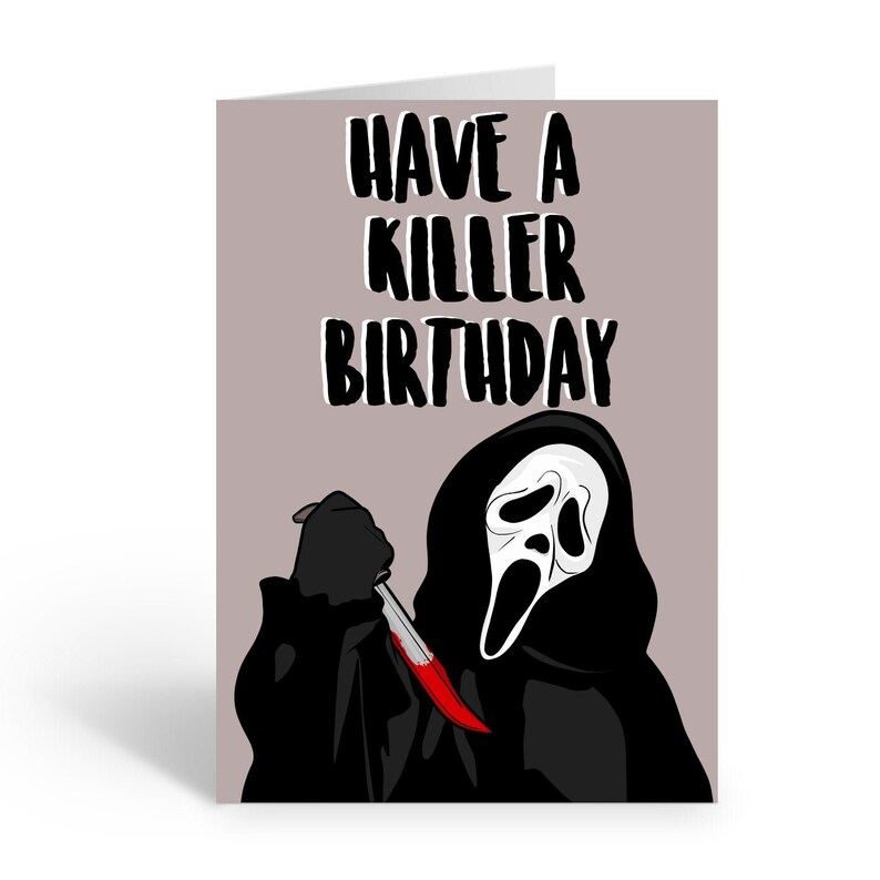 Scream Ghostface Birthday Card Slasher Film A6 Greeting Card - Etsy Canada