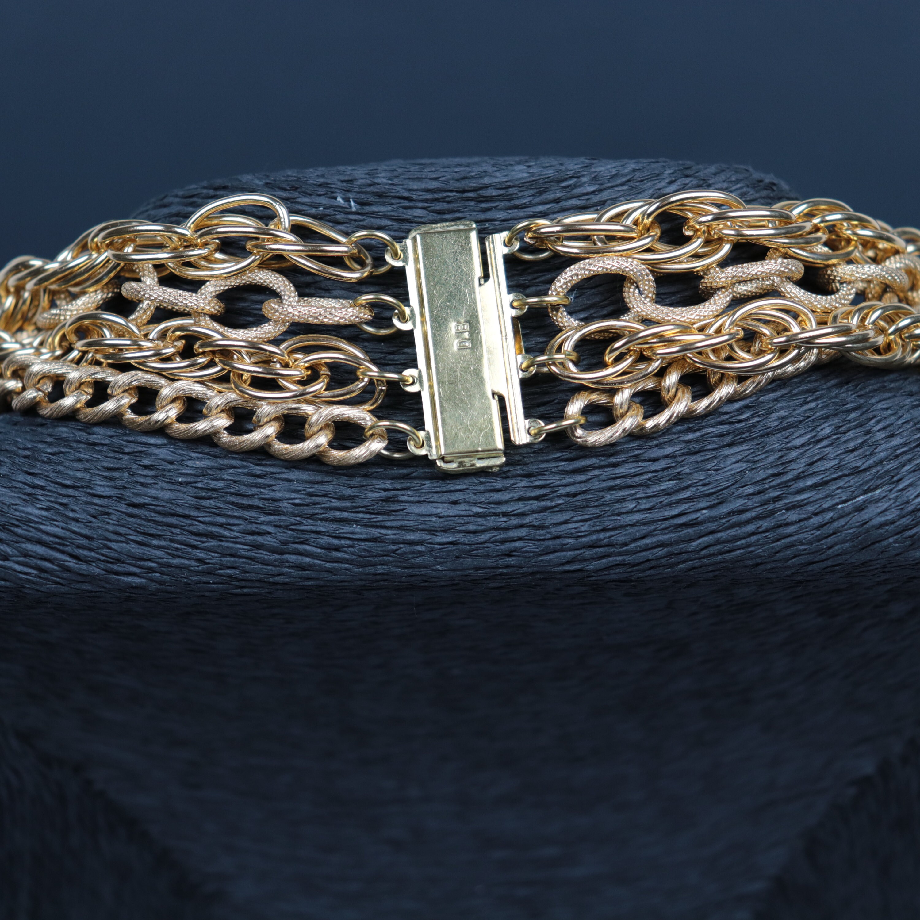 Vintage Gold Tone Four Strand Chain Necklace Necklace Signed - Etsy