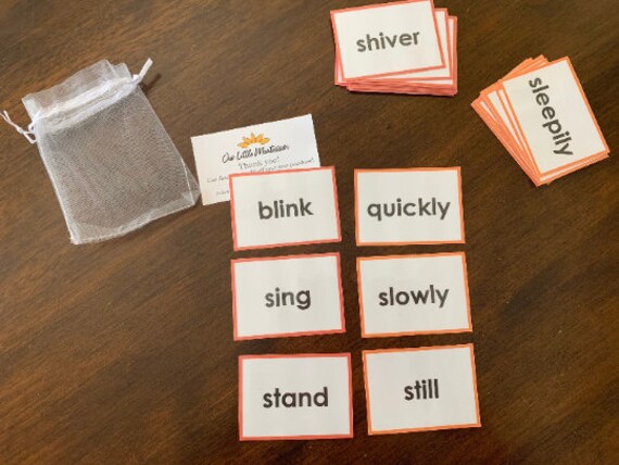 Verb/adverb Montessori Themed Language DIGITAL DOWNLOAD - Etsy