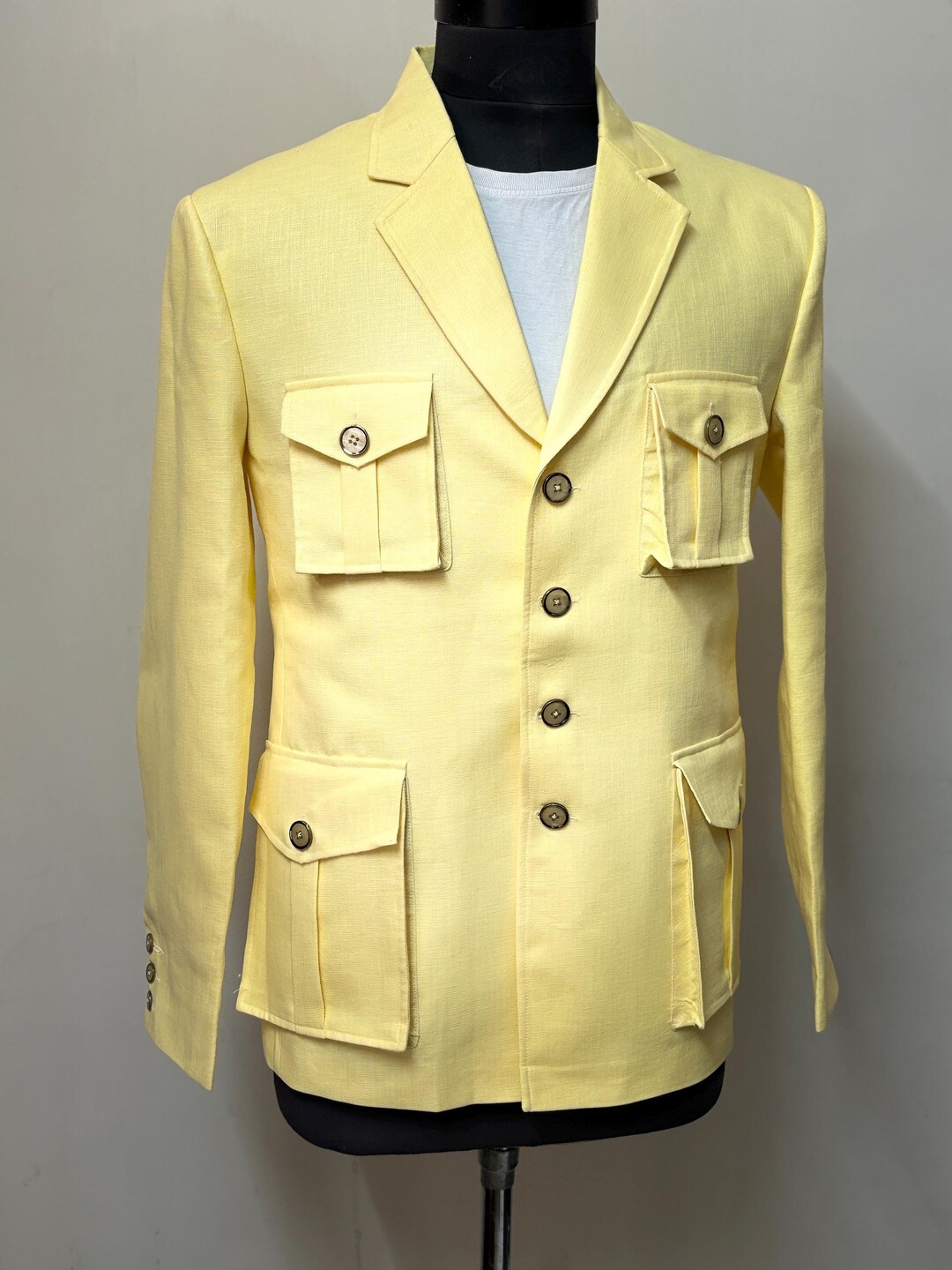 Designer Yellow Linen Coat Men Slim Suit Suit Wedding Business Suit ...