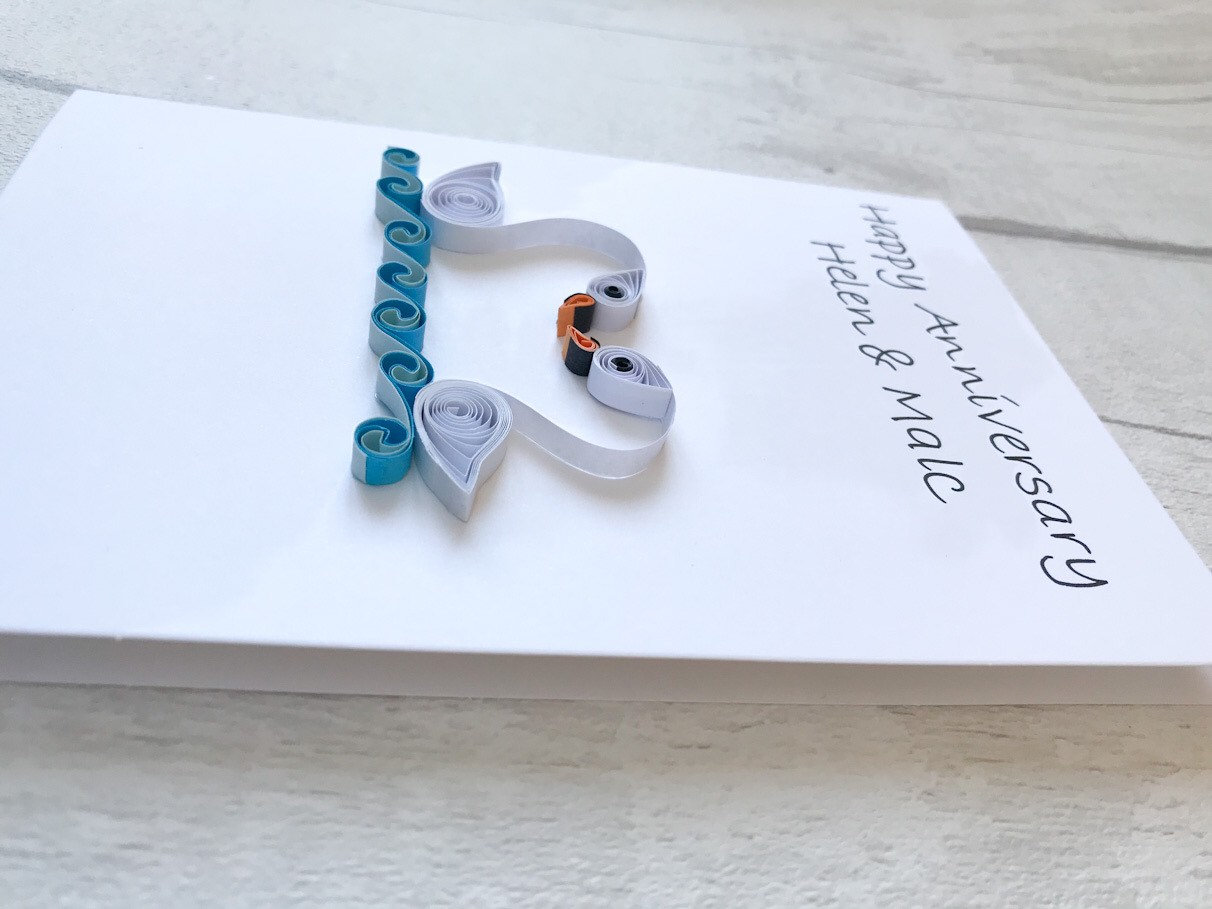 Swan Anniversary Card Love Birds First Anniversary Quilled | Etsy UK