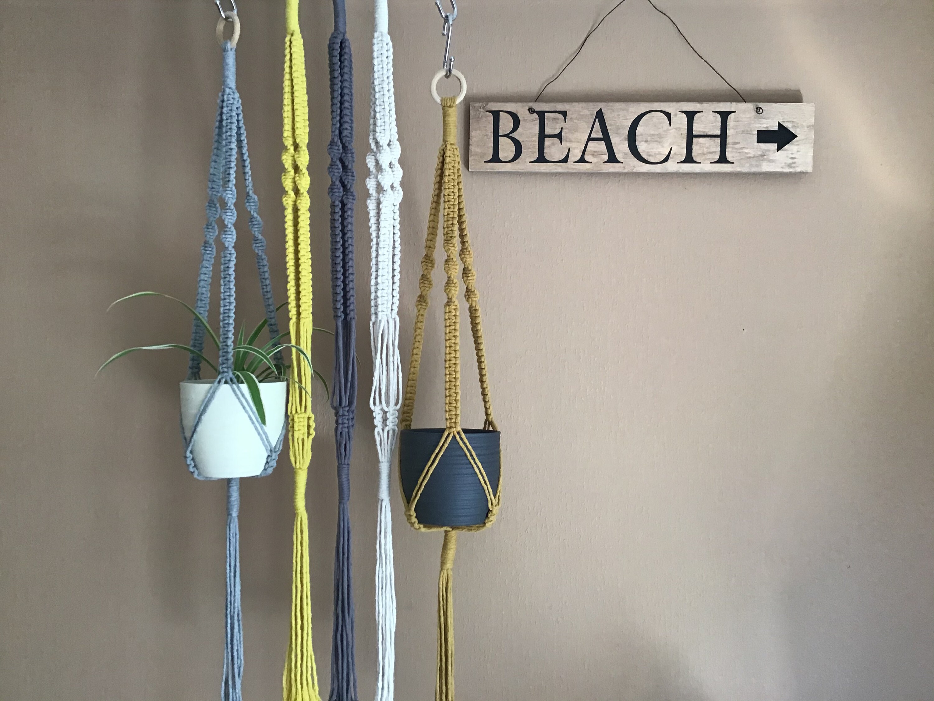 Coloured Macrame Plant Hanger / Macrame Plant Hanger / Rope | Etsy