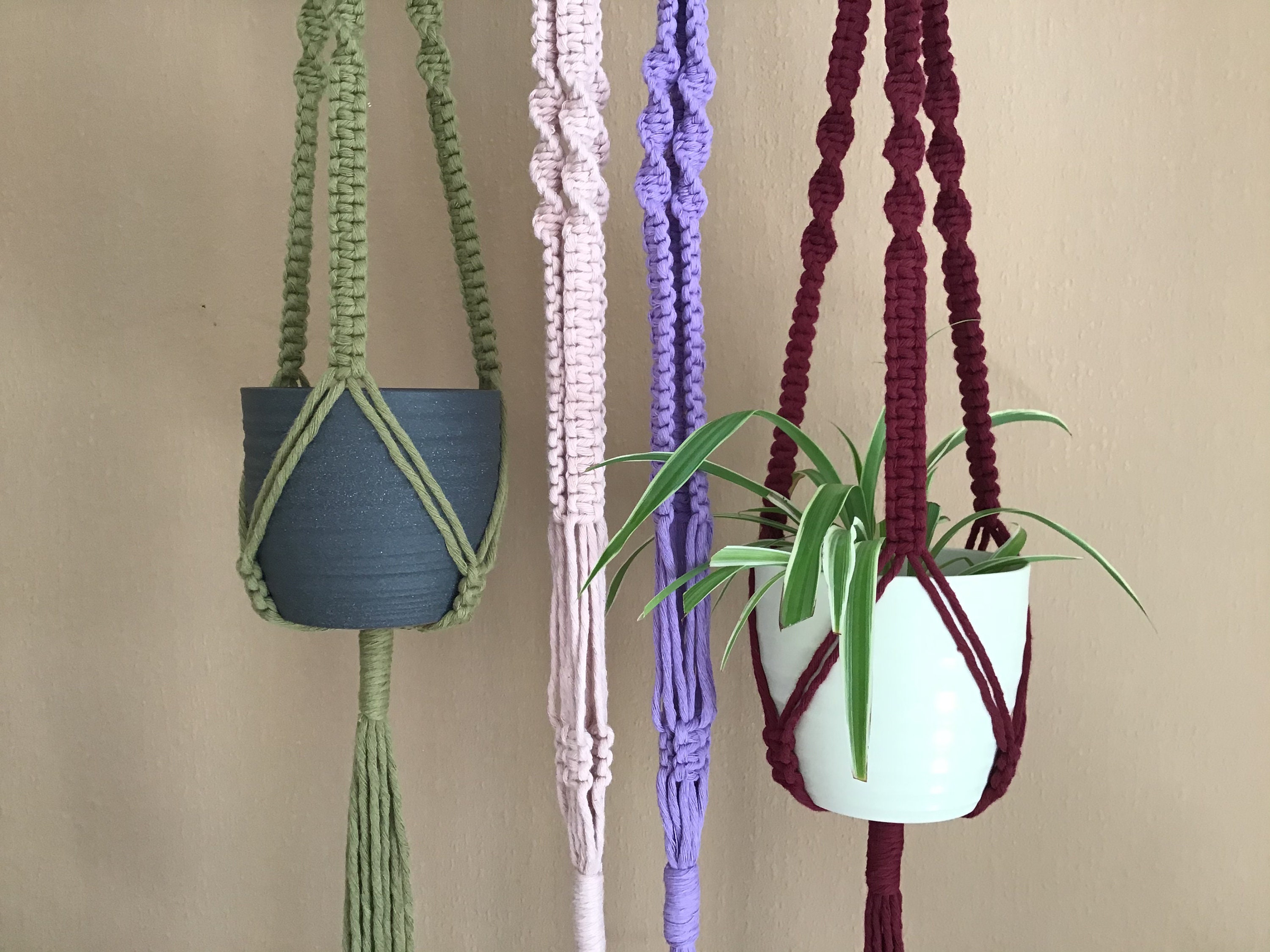 Coloured Macrame Plant Hanger / Macrame Plant Hanger / Rope | Etsy