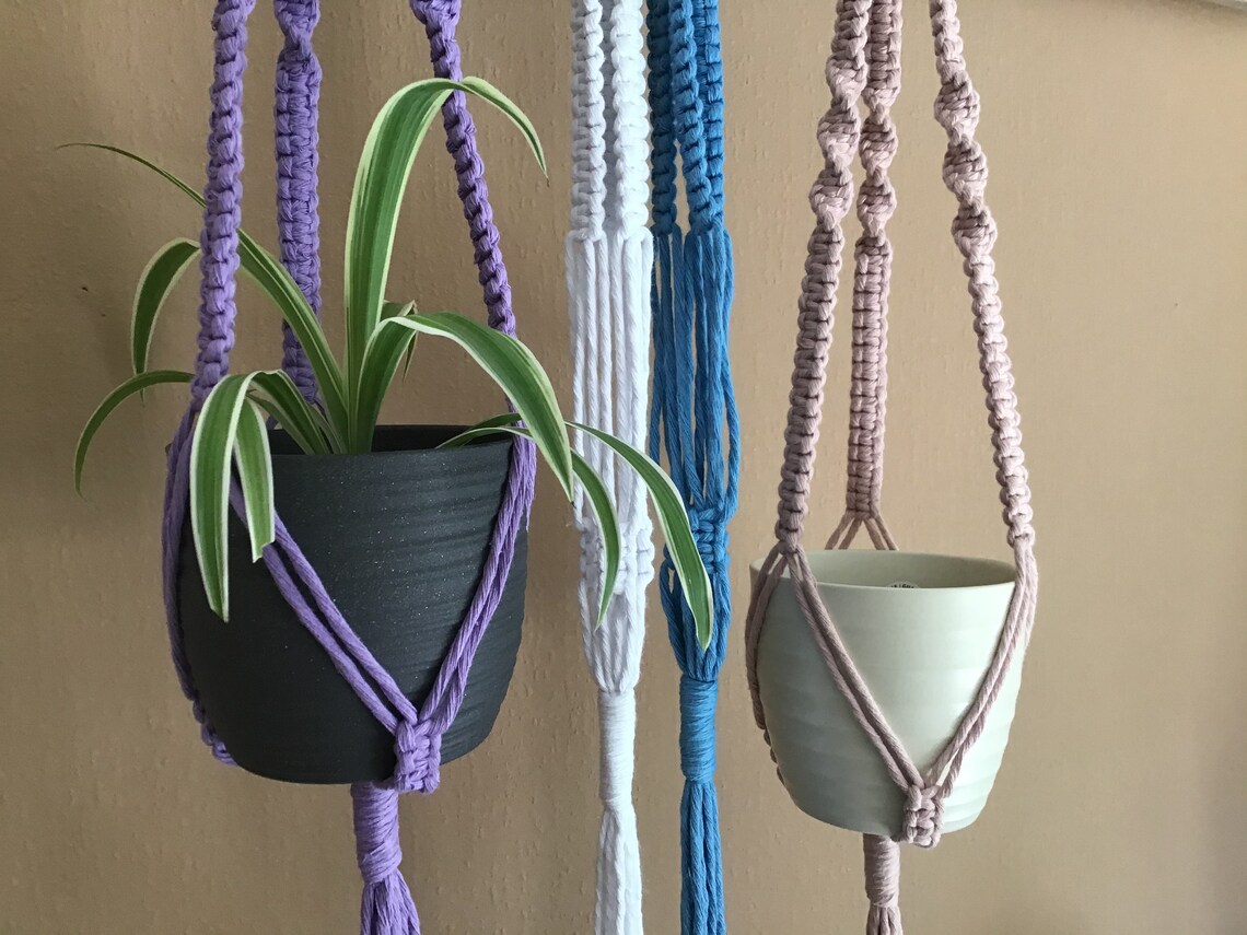 Coloured Macrame Plant Hanger / Macrame Plant Hanger / Rope | Etsy
