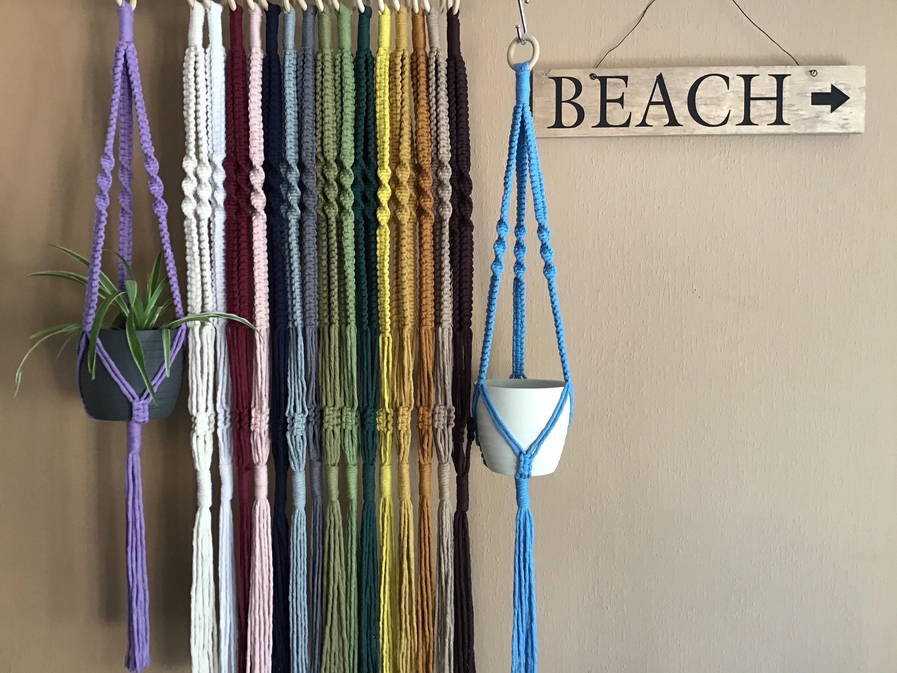 Coloured Macrame Plant Hanger / Macrame Plant Hanger / Rope | Etsy