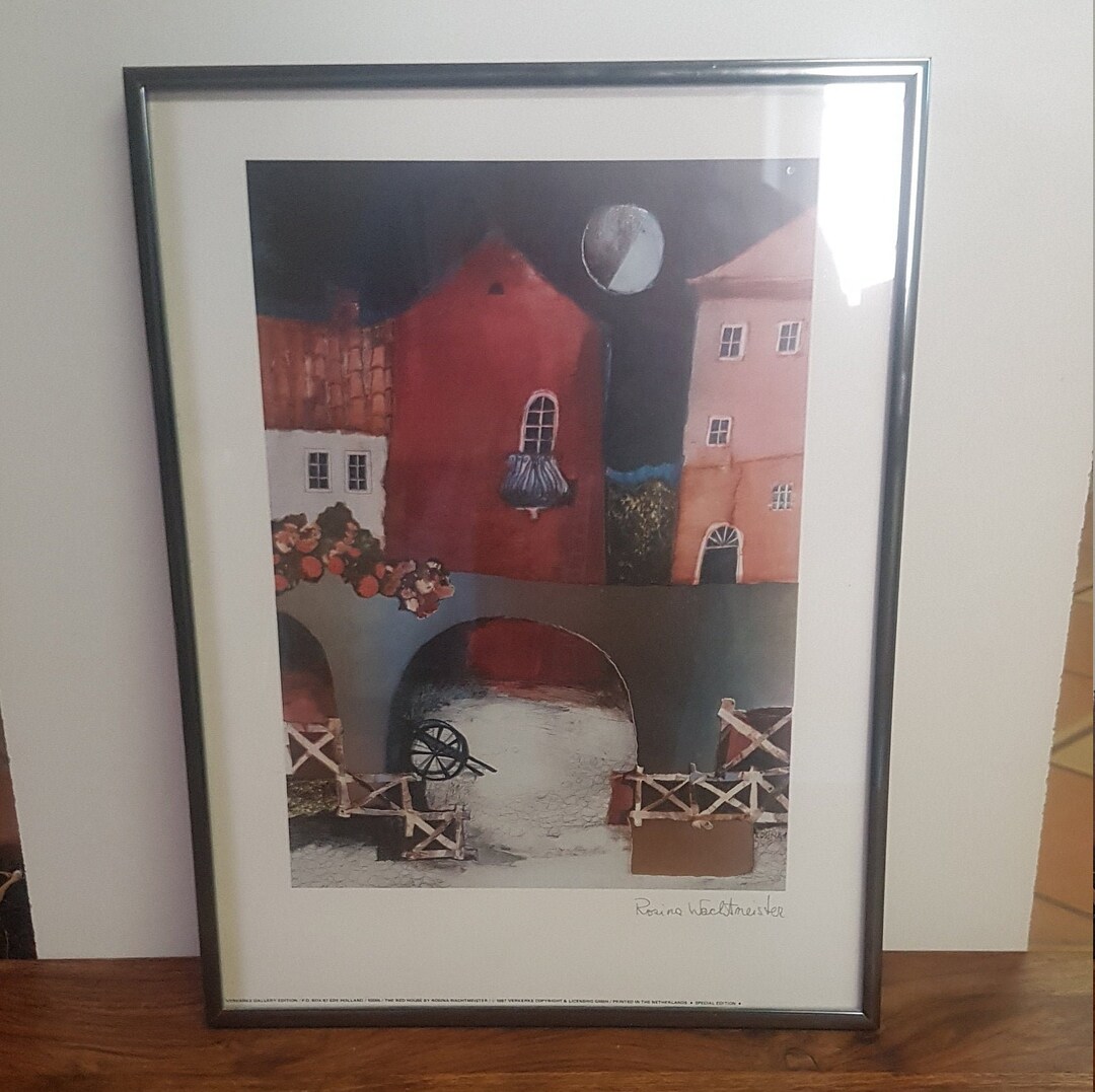Rosina Wachtmeister 'the Red House' 1987 Verkerke Gallery Special Edition Silberfolie Enhanced ...