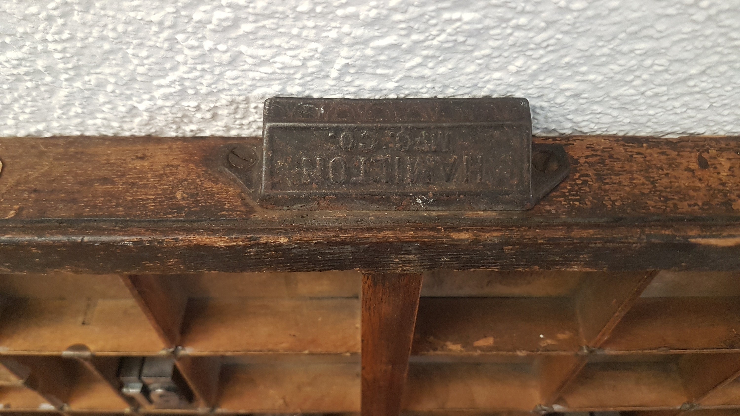 Hamilton Wooden Typecase Letter Case Drawer Display Shelf Shadow Box, C ...