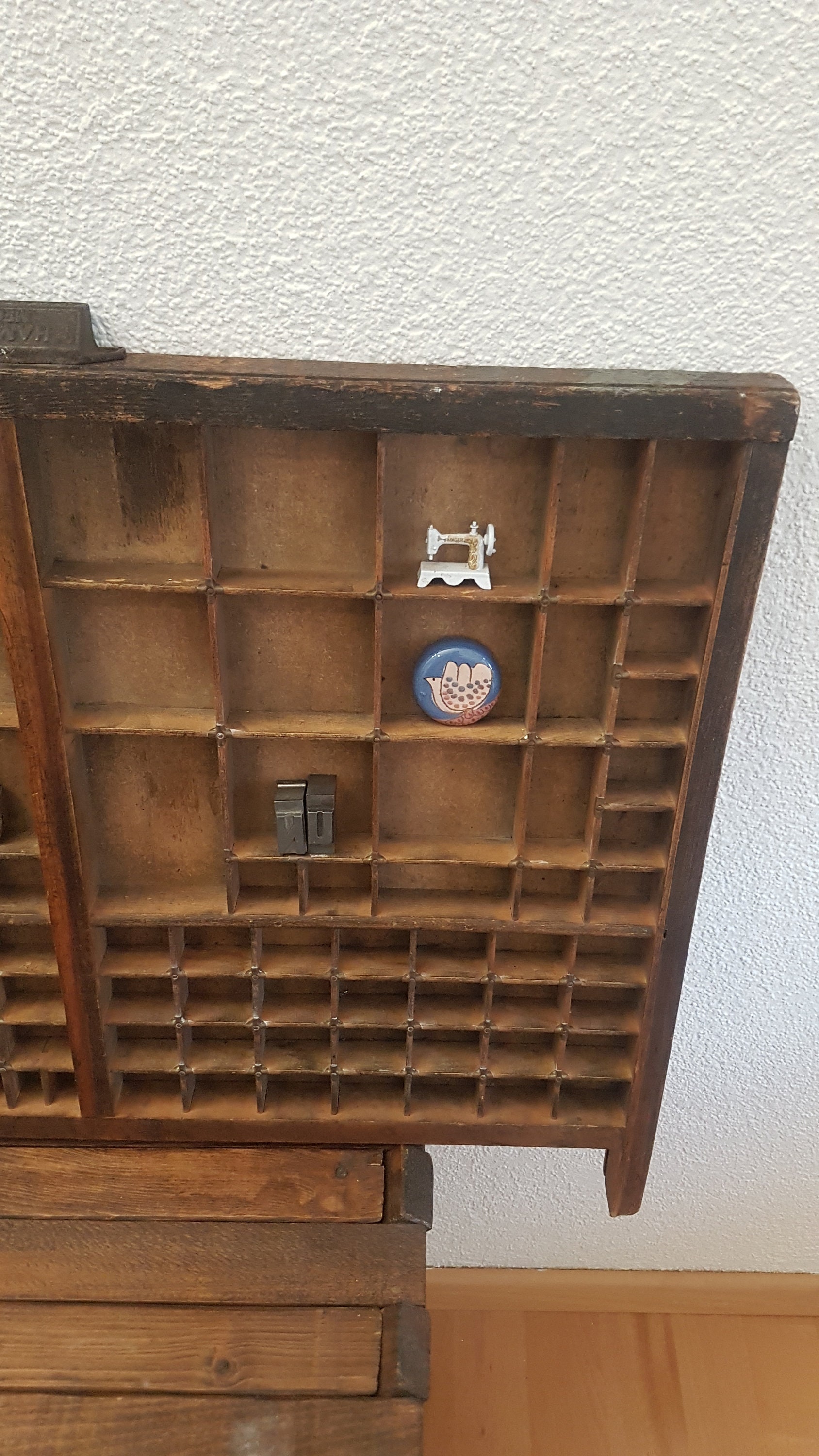 Hamilton Wooden Typecase Letter Case Drawer Display Shelf Shadow Box, C ...