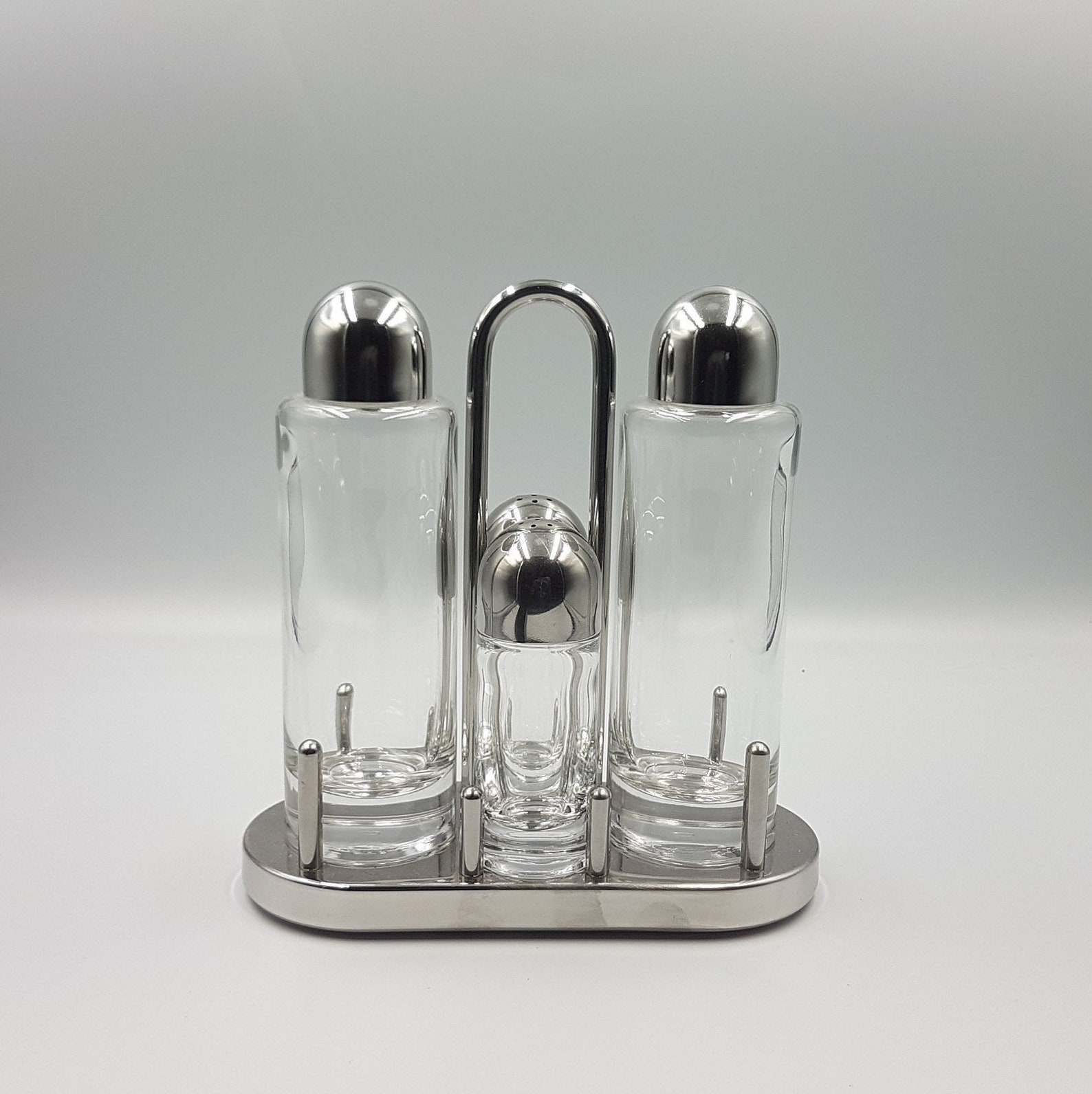 Ettore Sottsass for Alessi C.1980's Condiment Set Oil Vinegar Salt ...