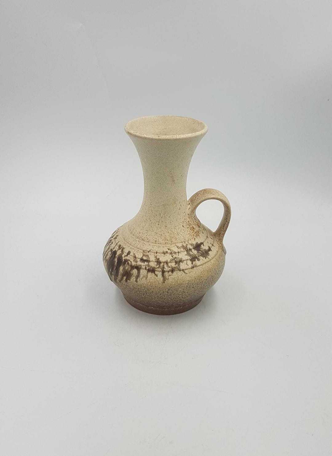 Vintage West German Pottery Vase by Steuler, in Beige and Brown, 1970s ...