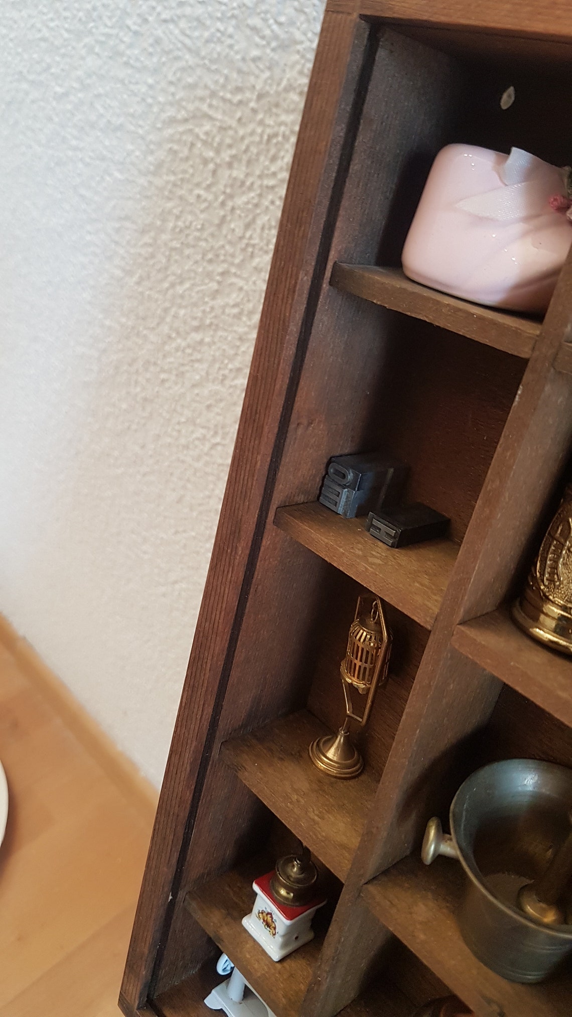 Vintage Swiss Made Wooden Typecase Show Cabinet Display Case Shadow Box ...