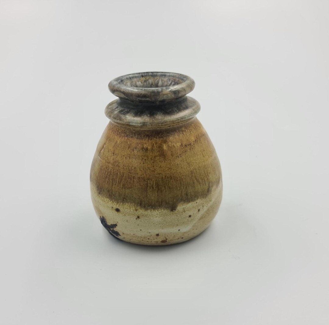 Vintage Swiss Studio Pottery Vase by Rheinfelden, With Brown and Blue ...