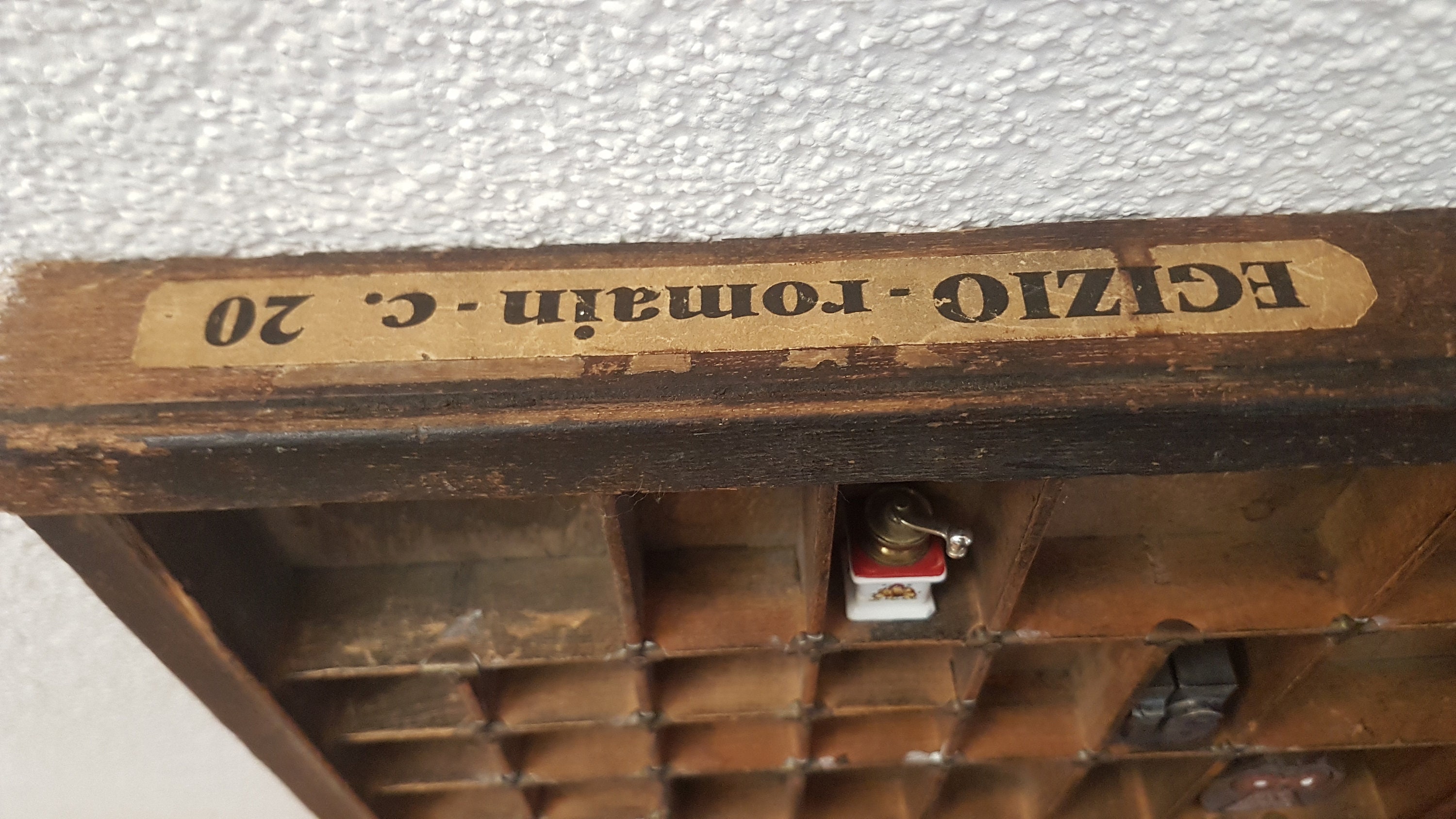 Hamilton Wooden Typecase Letter Case Drawer Display Shelf Shadow Box, C ...