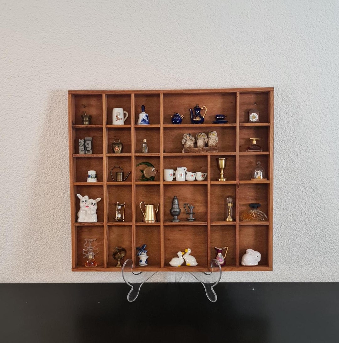 Vintage Swiss Made Wooden Typecase Show Cabinet Display Case Shadow Box ...