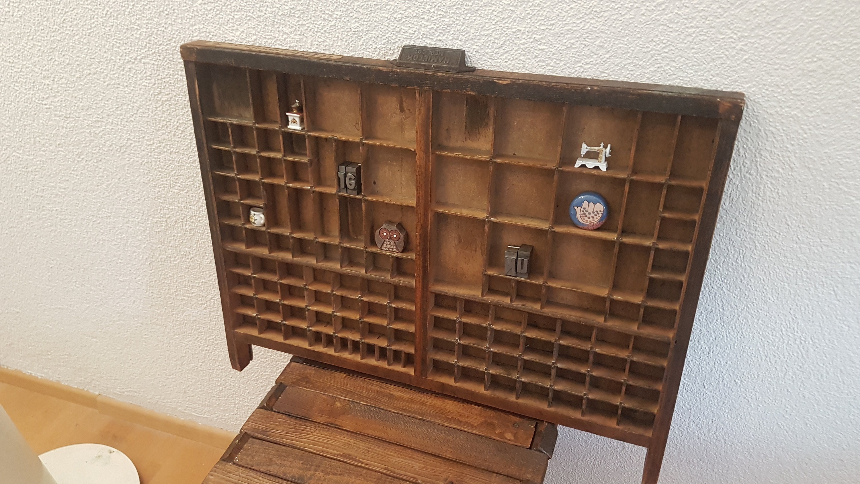 Hamilton Wooden Typecase Letter Case Drawer Display Shelf Shadow Box, C ...