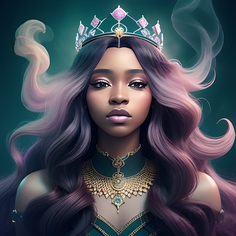 Beautiful Black Goddess Black Queen Princess PNG - Etsy
