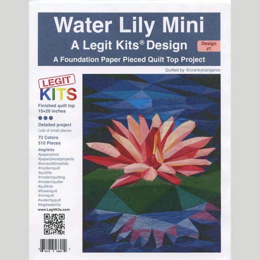 Water Lily Mini a Legit Kit Design Paper Piecing Pattern Only PT007 15 ...