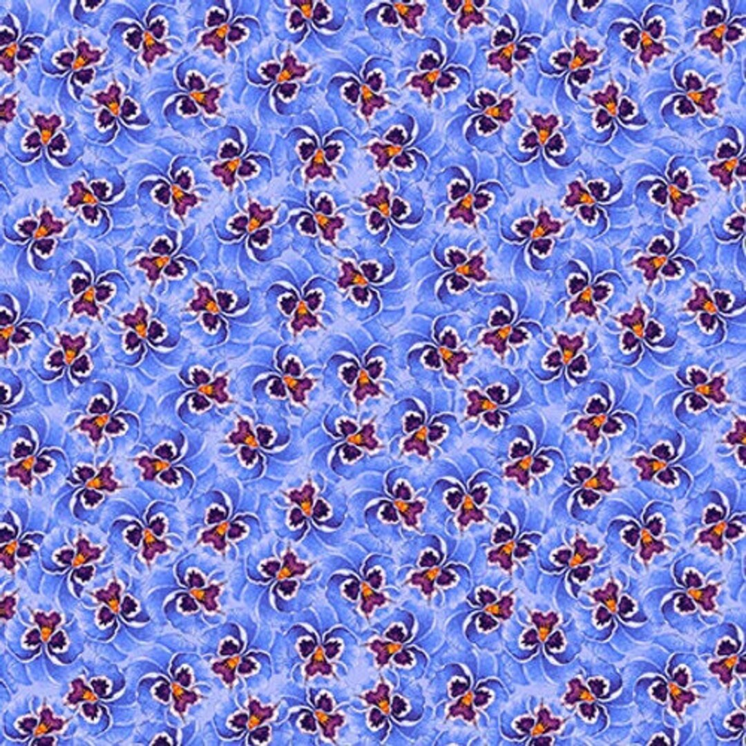 Pansy Prose by David Galchutt for Blank Quilting 2144-70 Periwinkle 1-1 ...
