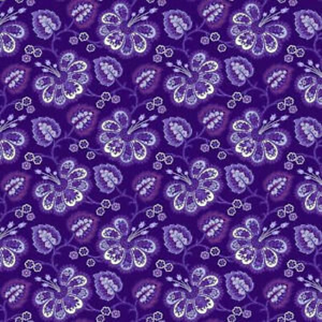 Lavender Fields Violette Allover Dark Purple by Jan Shore for Benartex ...